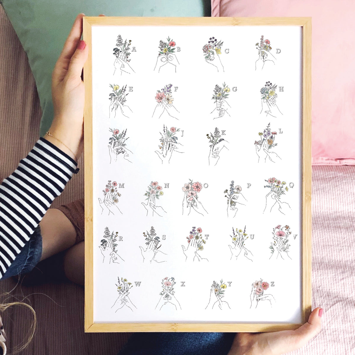 ABC British Sign Language Print (also in colour) – Gem Pang Illustration