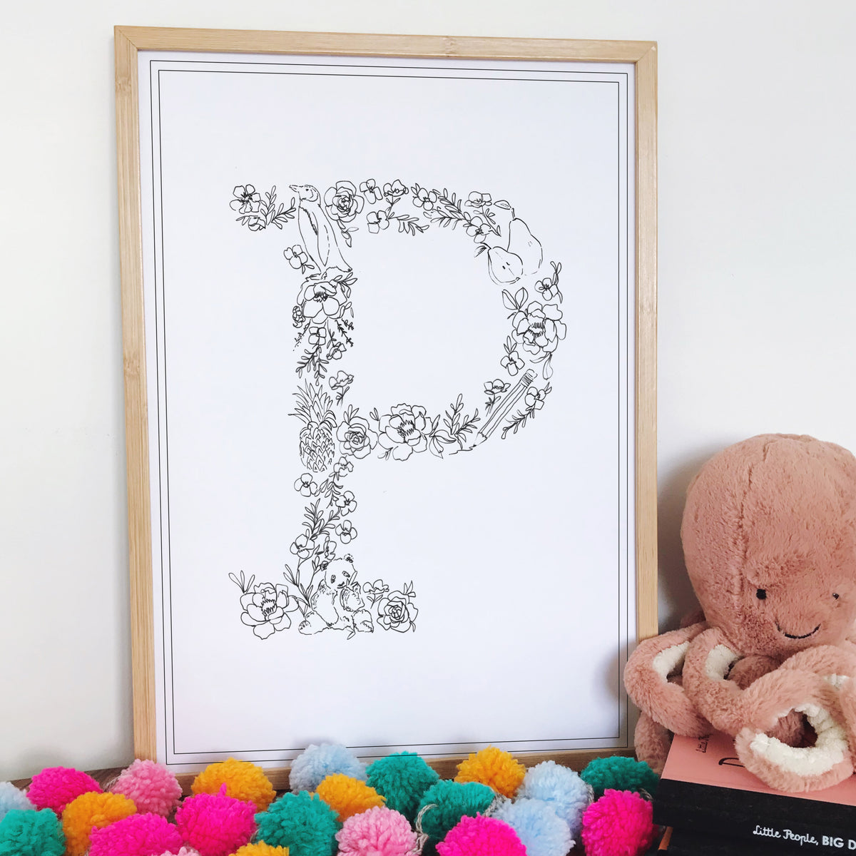 Line Drawing 'P' Print – Gem Pang Illustration
