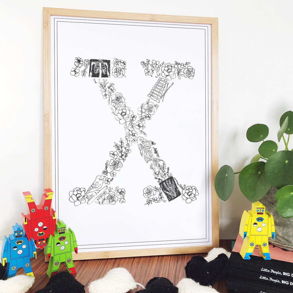 Line Drawing 'X' Print – Gem Pang Illustration